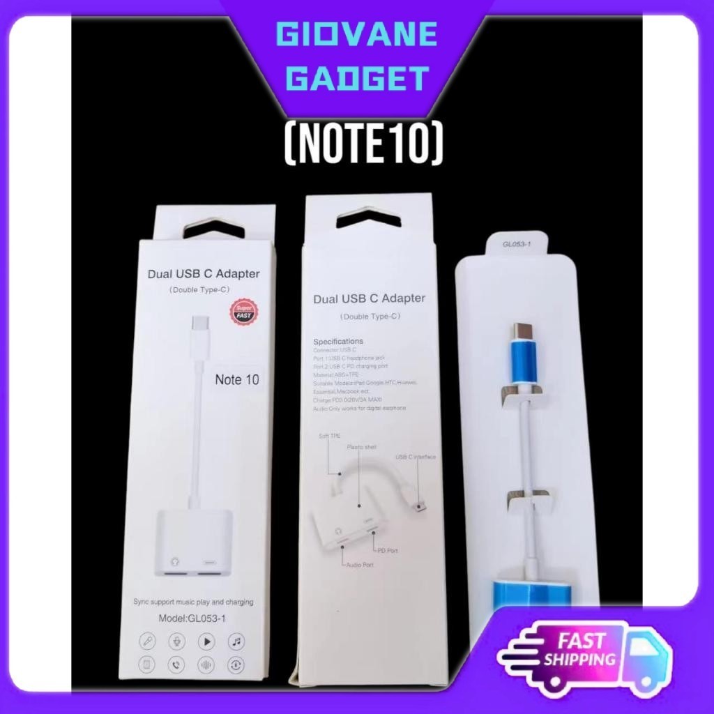 GL053-1 (NOTE10) DUAL USB C ADAPTER (DOUBLE TYPE-C) | Shopee Malaysia