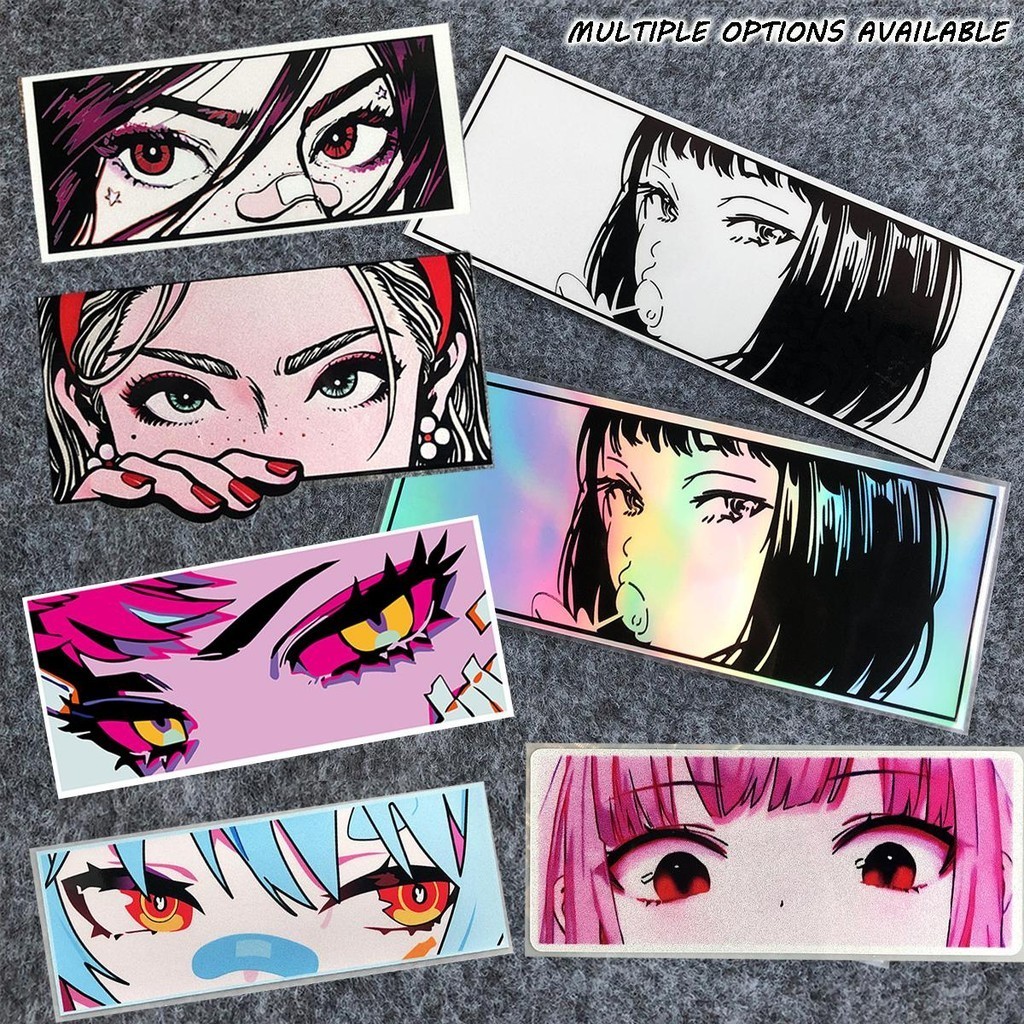 JDM Style Anime Girl Eyes Eye Stickers for Motorcycles Cars Bicycles ...