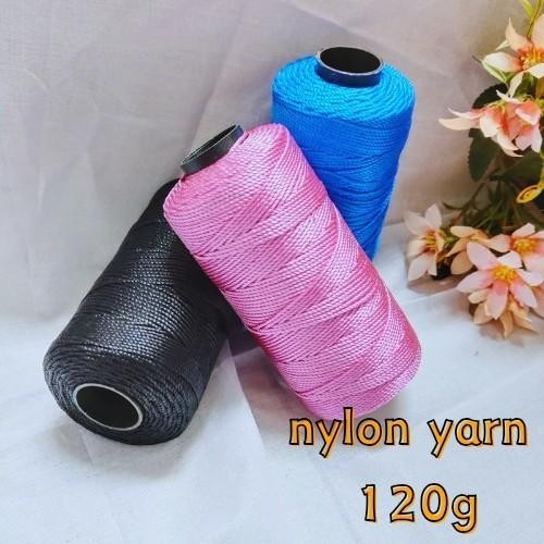 Nylon yarn/benang nylon/benang kait nylon/nylon yarn for crochet/benang ...