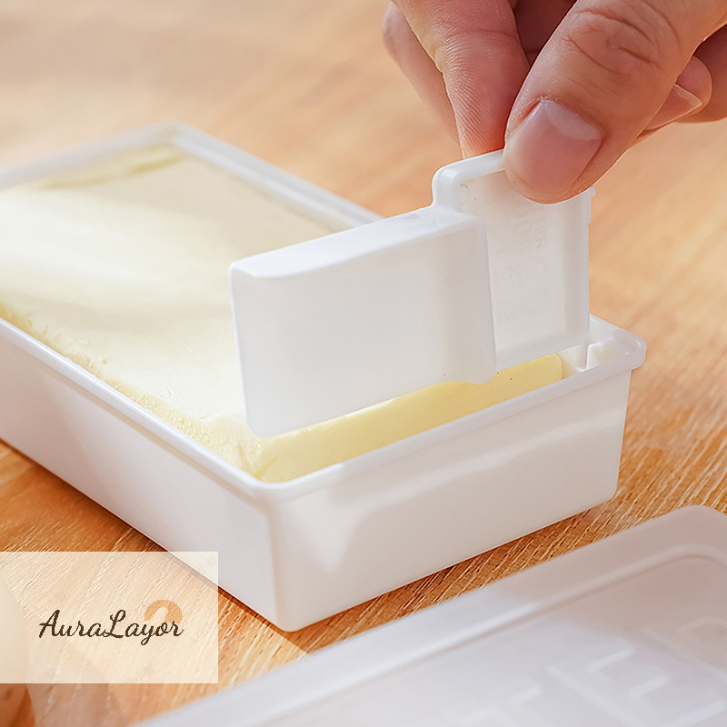 [AuraLayor] Transparent With Cover Butter Plates With Cutter Slicer ...