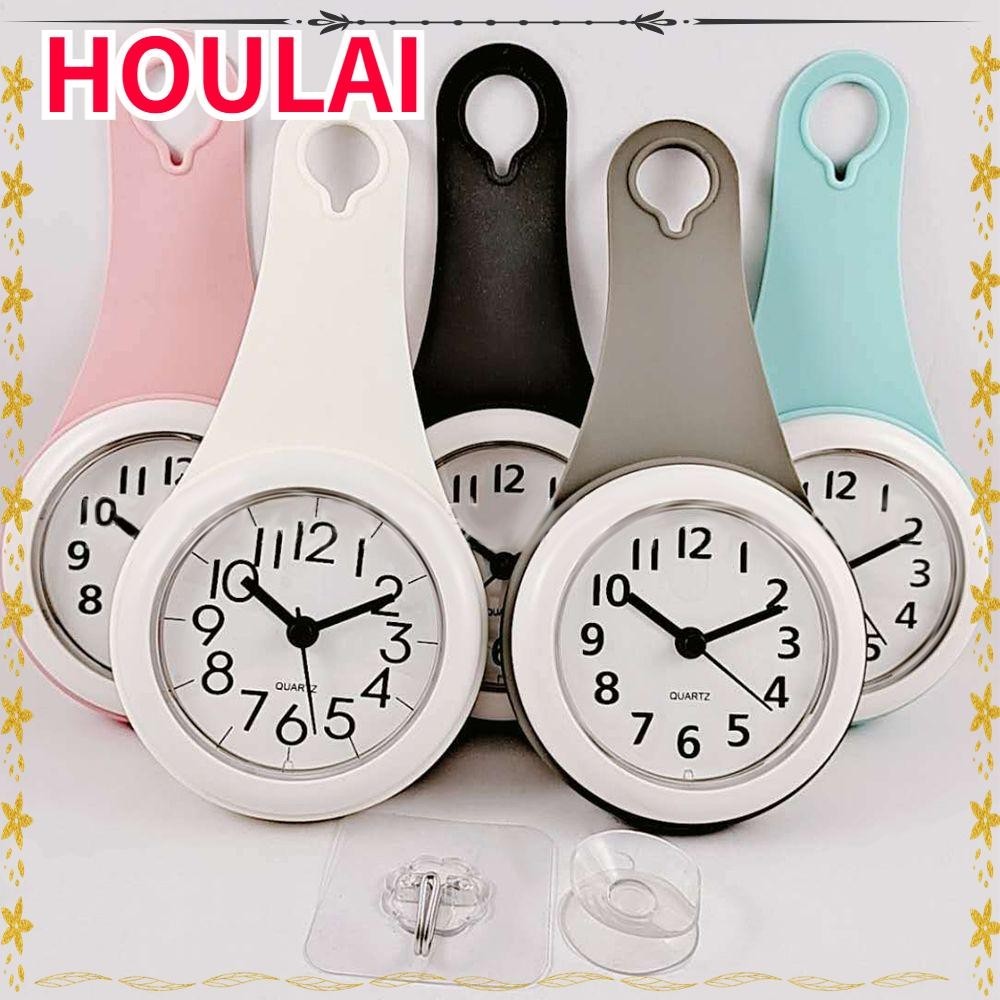 Houlai Shower Clocks Waterproof Living Room Mini Sucker Minimalist