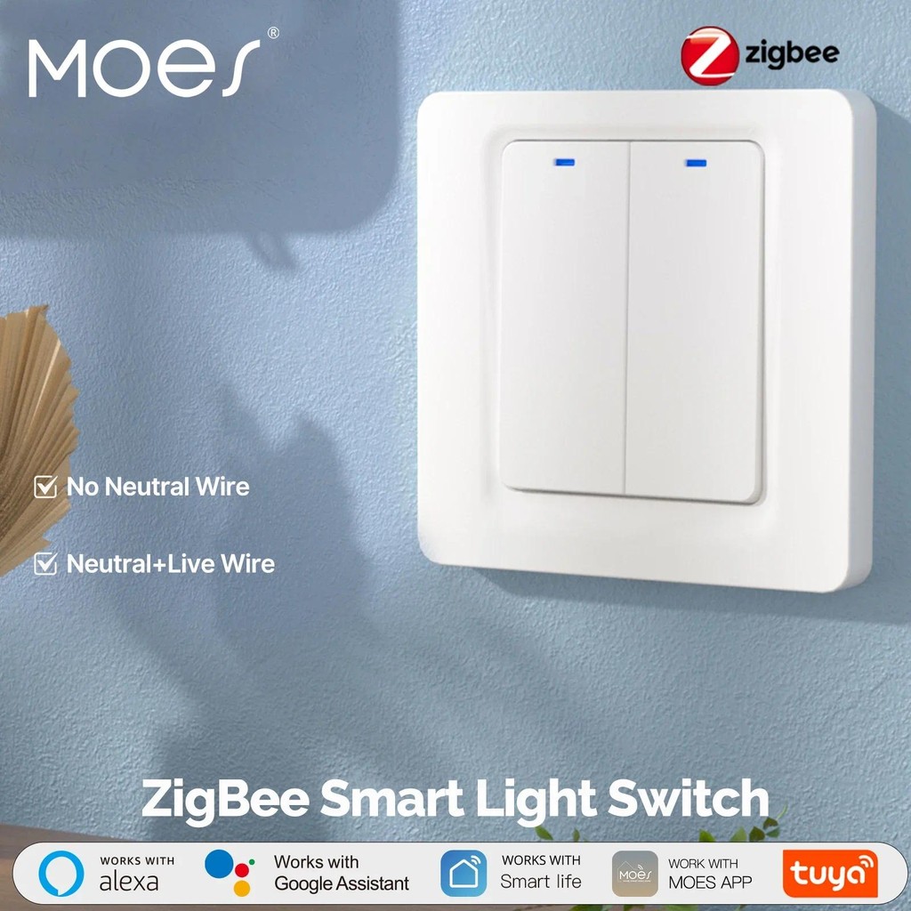 MOES Tuya ZigBee Smart Light Switch Neutral Wire Optional Magnetic ...