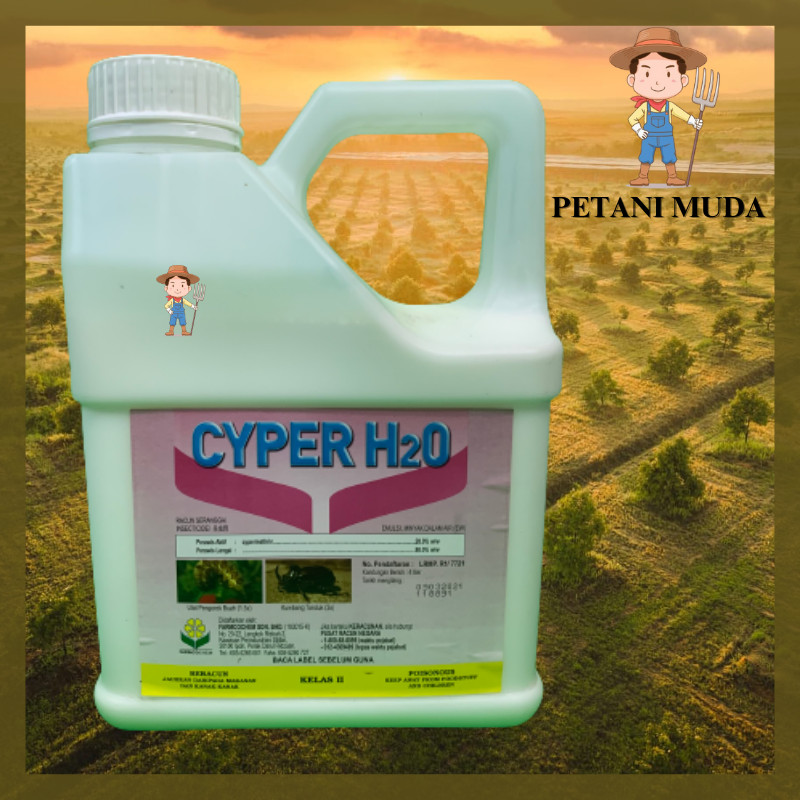 [ORIGINAL] 4L CYPER H2O FARMCOCHEN Racun Serangga Cypermethrine 20.0% ...