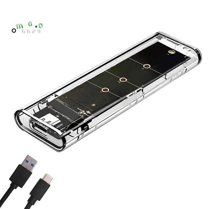 M.2 NGFF SATA Dual Protocol SSD Case Clear USB Type C 10Gbps PCI-E M2 ...