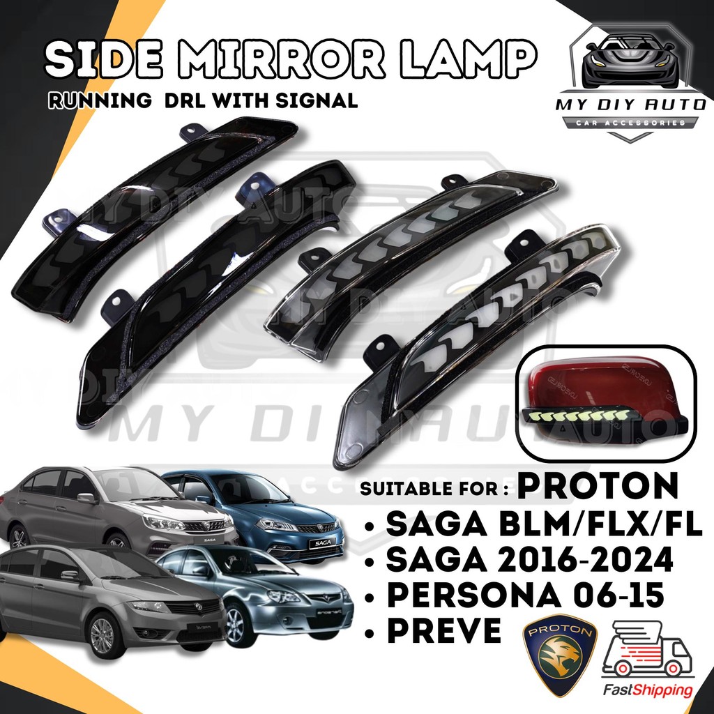 PROTON SAGA BLM FL FLX SAGA VVT 16-24 PREVE PERSONA New Side Mirror LED ...