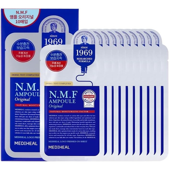 MEDIHEAL NMF Ampoule Mask 10 Pieces (NMF Renewal (ver.2)) Moist Moisture Moisturizing Pack ...