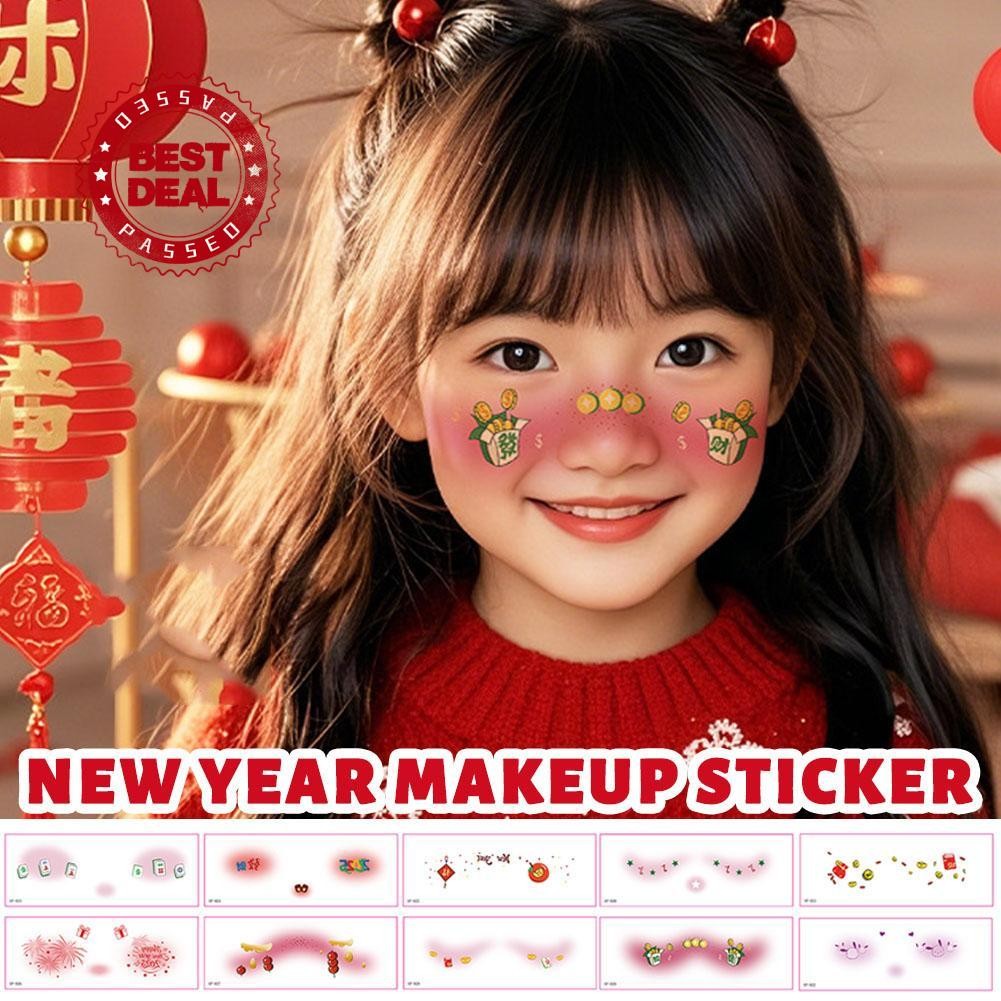 New Year's Makeup Face Stickers Tattoo Blush Chinese Disposable ...