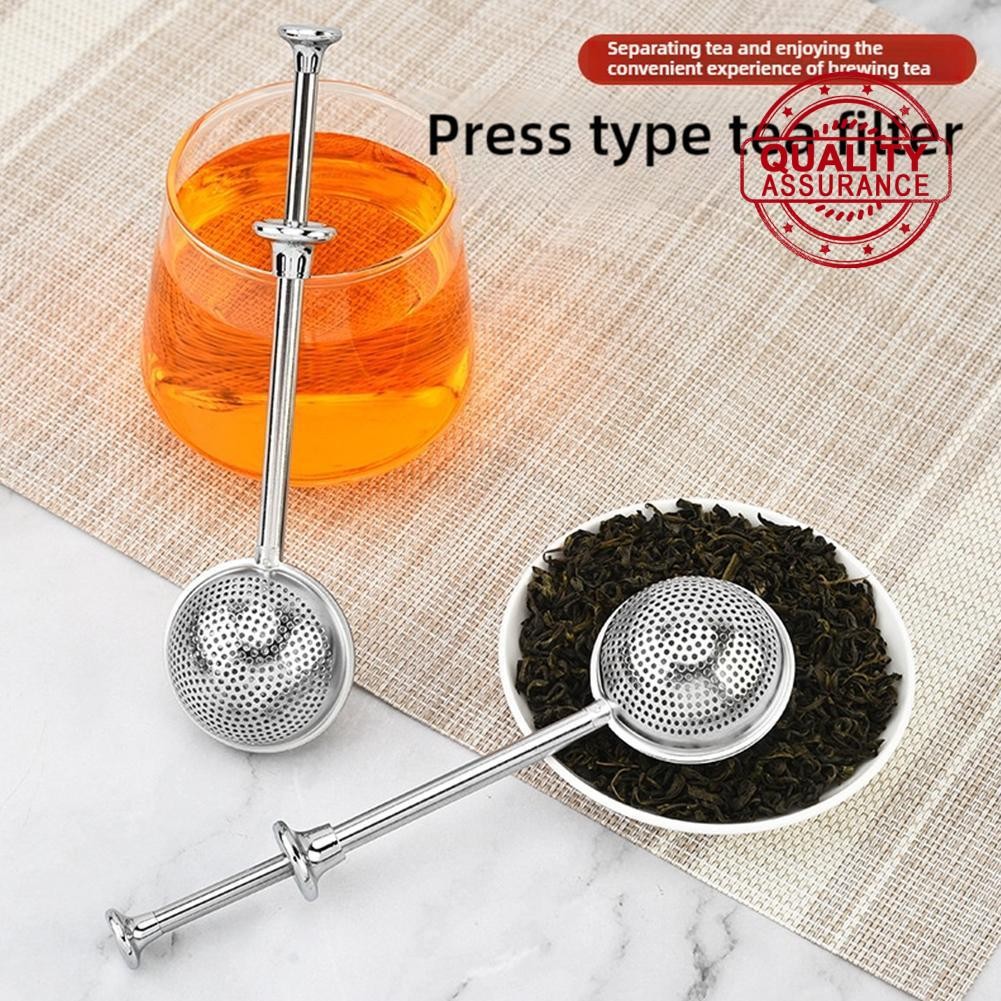 304 Stainless Steel Tea Strainer Ball-shaped Push-type Telescopic ...