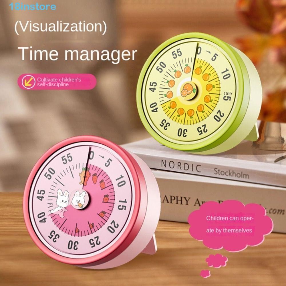 INSTORE Visual Timer, 60-Minute with Stand Mechanical Timer, Cute Stopwatch Alarm Clock Self ...