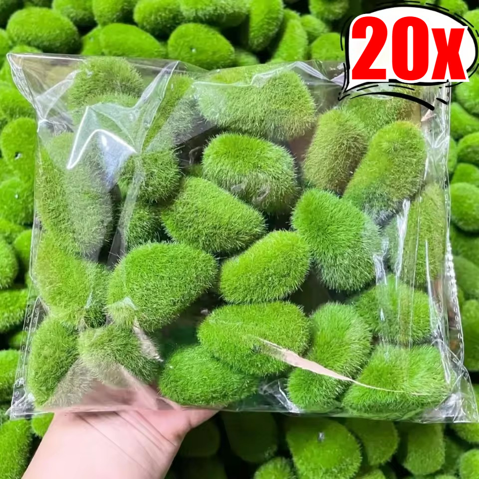 Artificial Foam Moss Rocks Fake Green Moss Stone Micro Landscape DIY ...