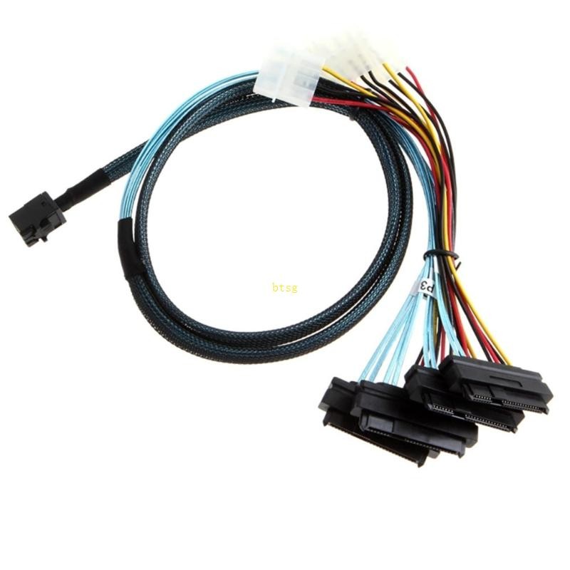 BT Internal MiniSAS SFF 8643 to 4x 29Pin SFF 8482 Connectors with 4Pin ...