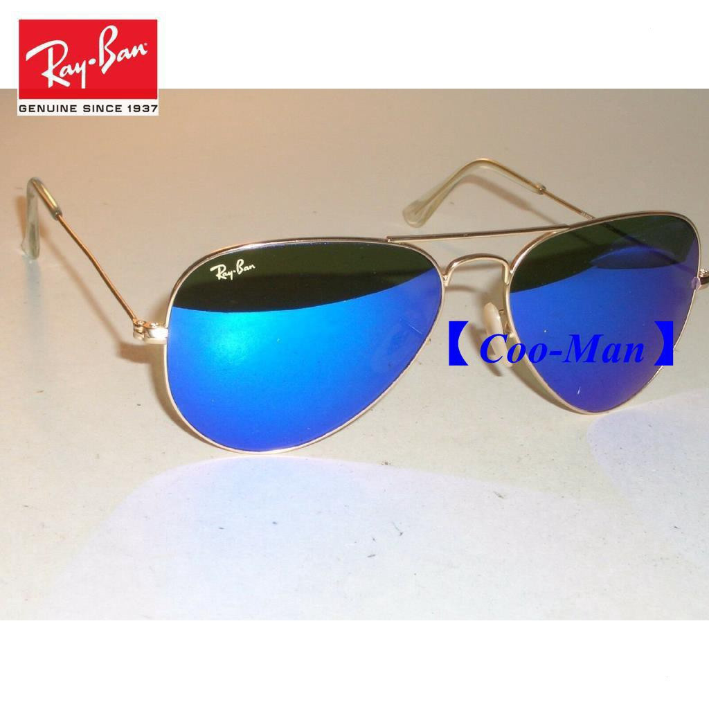 Original Ray Ban Rb3025 58 14 mirror blue Uv Brown gold with cover ...
