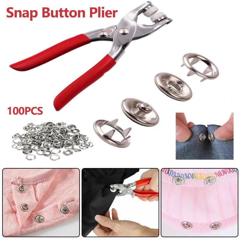 Snap Button Plier Metal Snap Button Set 9.5mm Five-Claw Snap Button ...
