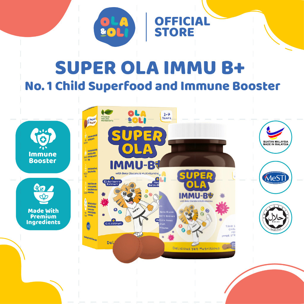 Super Ola Immu-B+ Chocolate Expiry Date 21/9/2024 Immune Booster Kids ...
