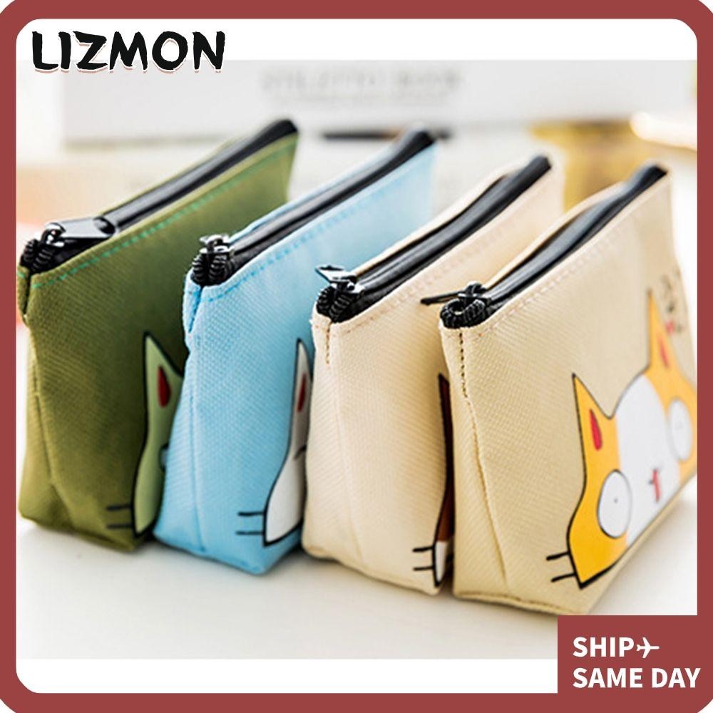 LIZMON Cat Print Coin Purse Student Kids Cloth Coin Wallet Keys Pouch ...