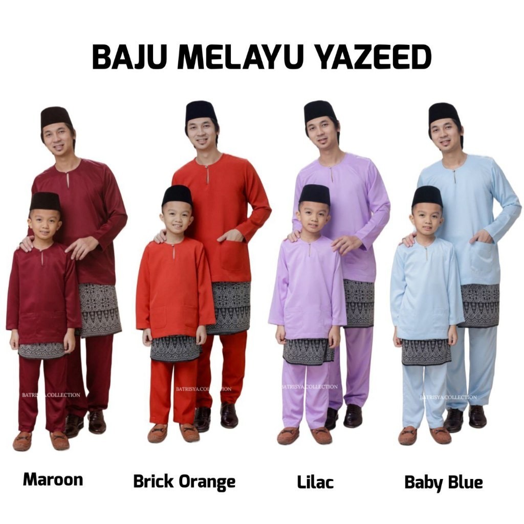 BAJU MELAYU YAZEED TELUK BELANGA DEWASA KANAK KANAK BUDAK RAYA 2024 ...