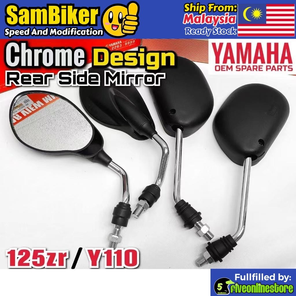 Motorcycle Side Mirror YAMAHA 125zr LC135 Y15ZR Y110 Chrome Design ...