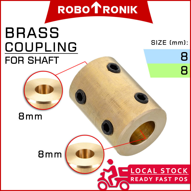 Brass Coupling for DC Motor Shaft Connector 2mm 2.3mm 3mm 3.175mm 4mm ...