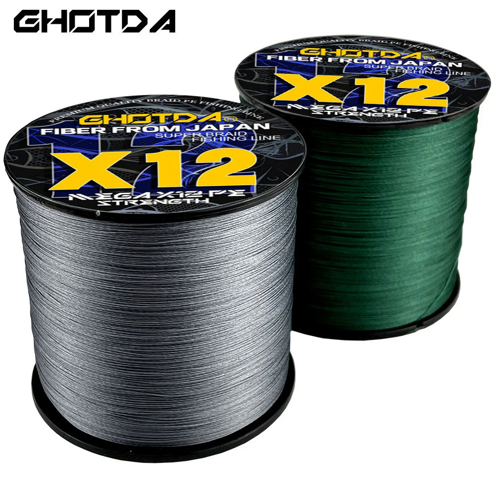 Tali Pancing Ghotda 12x Braided PE Fishing Line 300M100M Multifilament ...