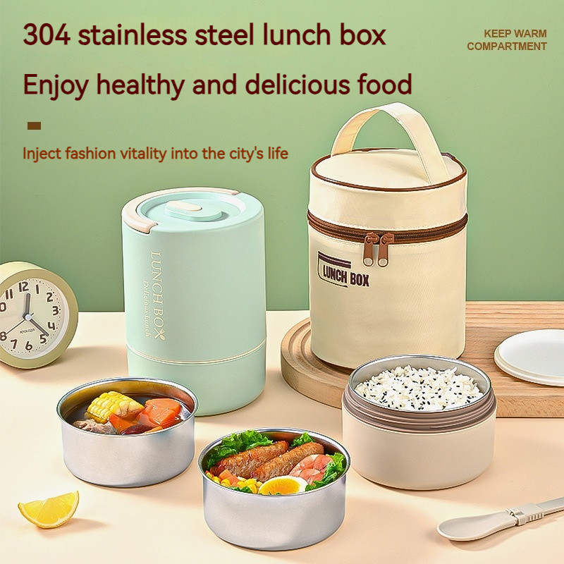 【Ready Stock】304 Stainless steel lunch box, Size 1200 ml. 3-Layer lunch ...