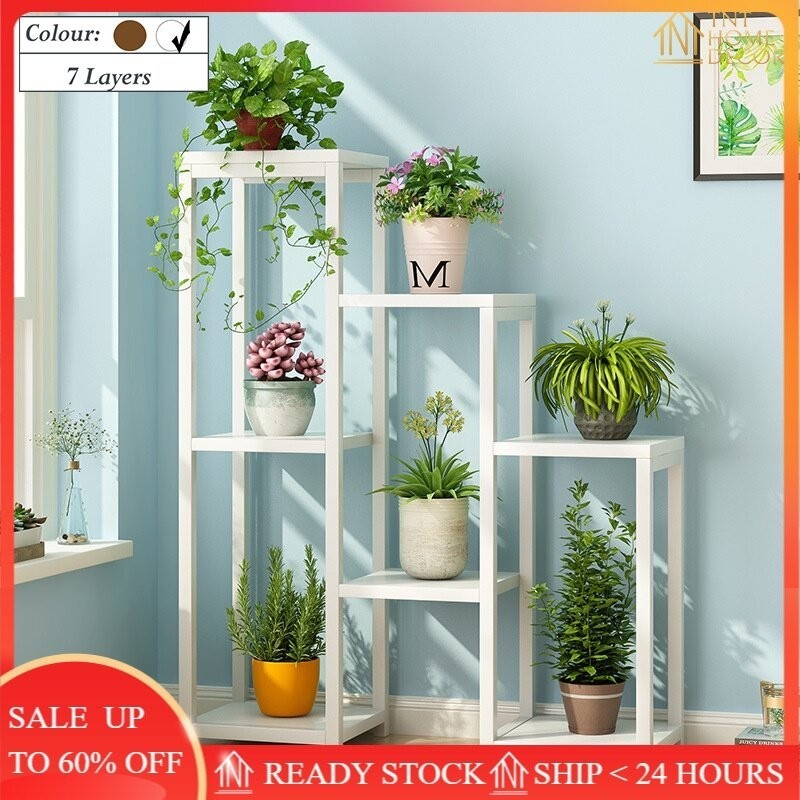TNT 3 Levels Standing Flower Display Rack for Garden Potted Indoor ...
