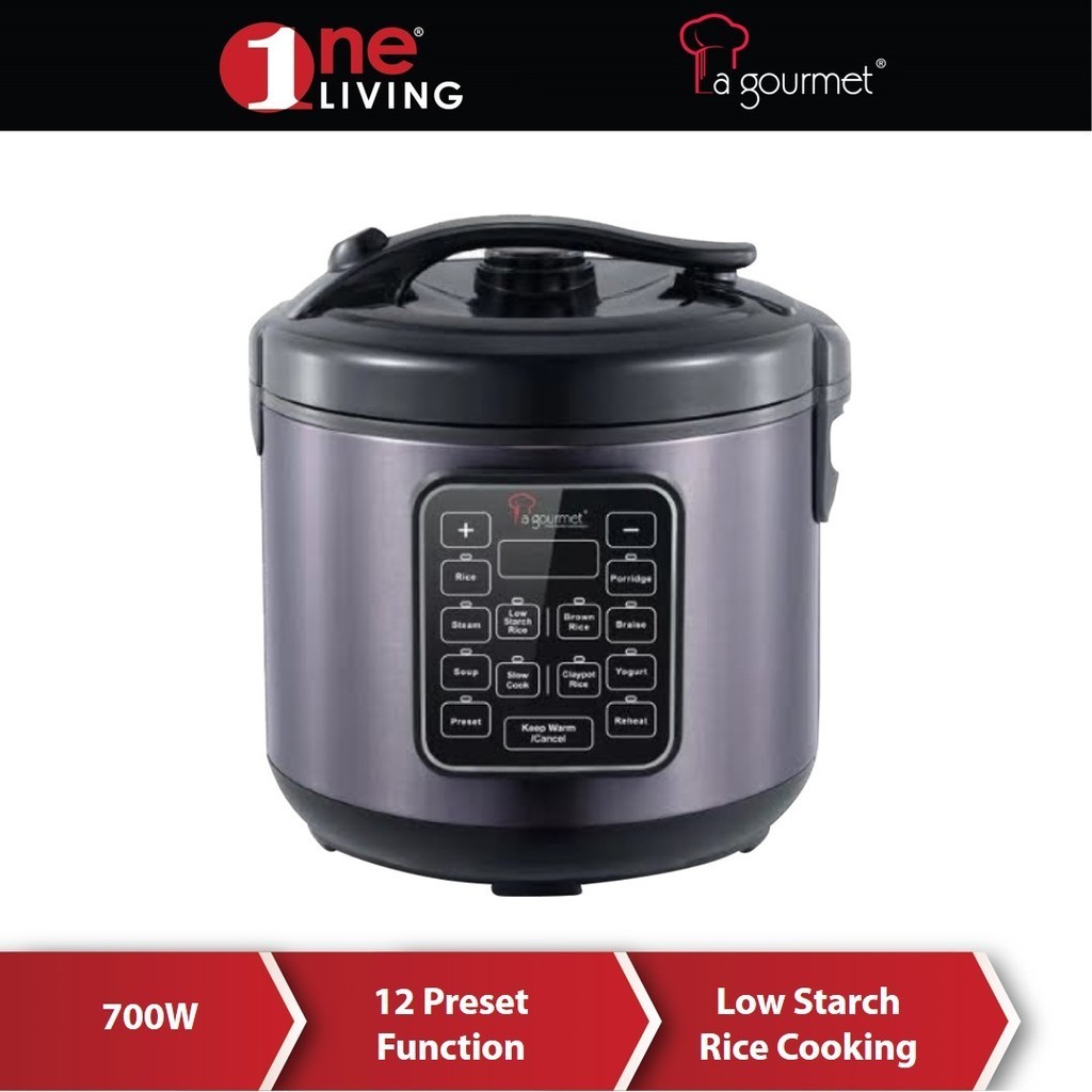 La Gourmet 1.5L Healthy Rice Cooker Grey RC40GR | Shopee Malaysia
