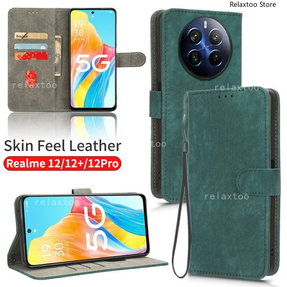 Realme12 X 5G Matte Flip Leather Casing For Realme 12 Pro Plus Pro+ ...