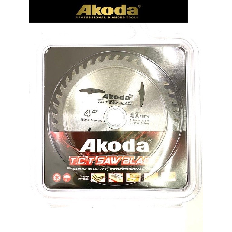 AKODA 4" x 40T TCT WOOD SAW BLADE / MATA POTONG KAYU | Shopee Malaysia