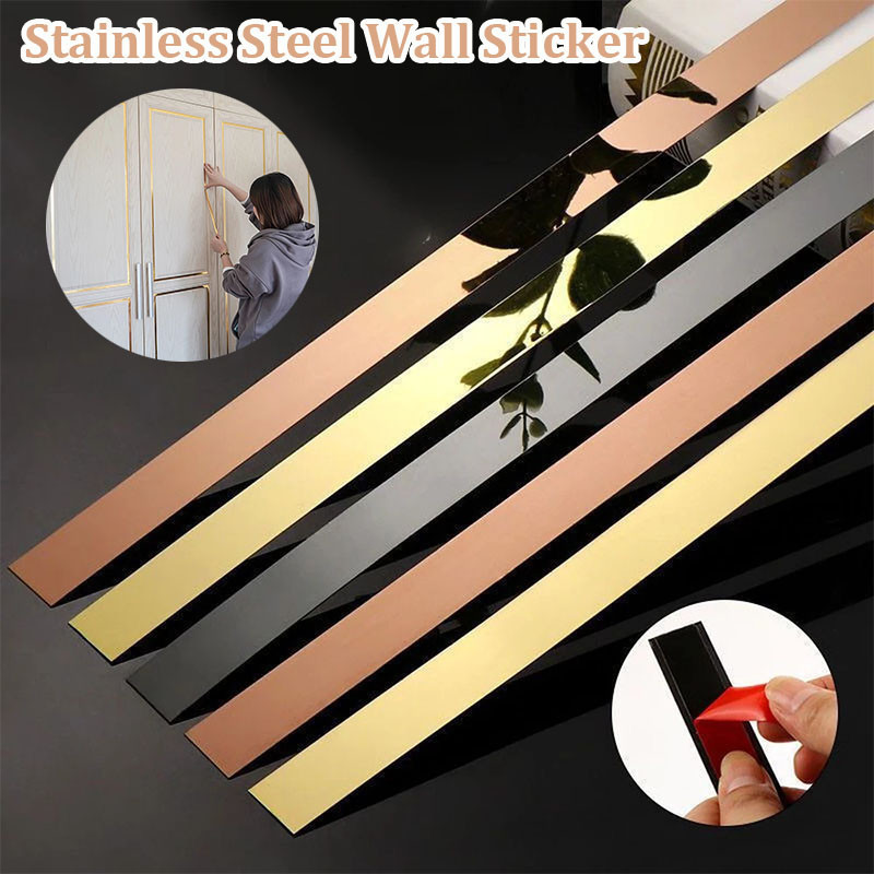 3M Stainless Steel Wall Sticker Self-adhesive Decorative Background ...