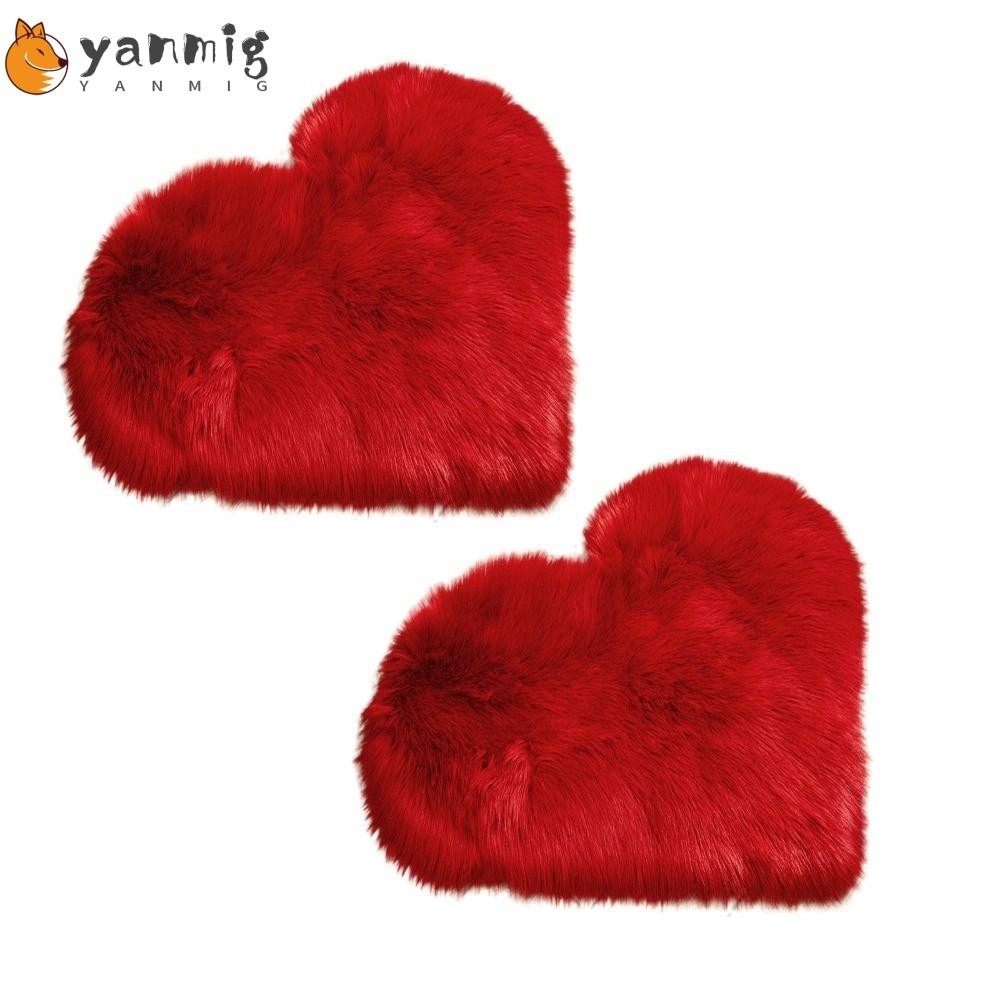YANMIG Red Rug, Soft Heart Shaped Red Carpet, Fluffy Heart Shaped Rug ...