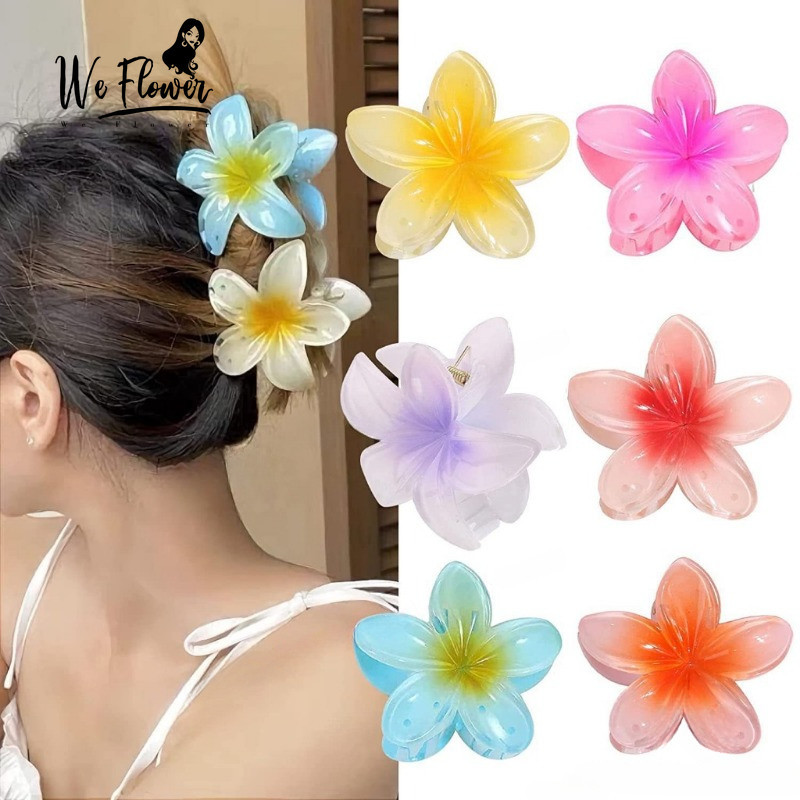 We Flower Colorful Hawaii Plumeria Flower Hair Claw Clips for Women ...