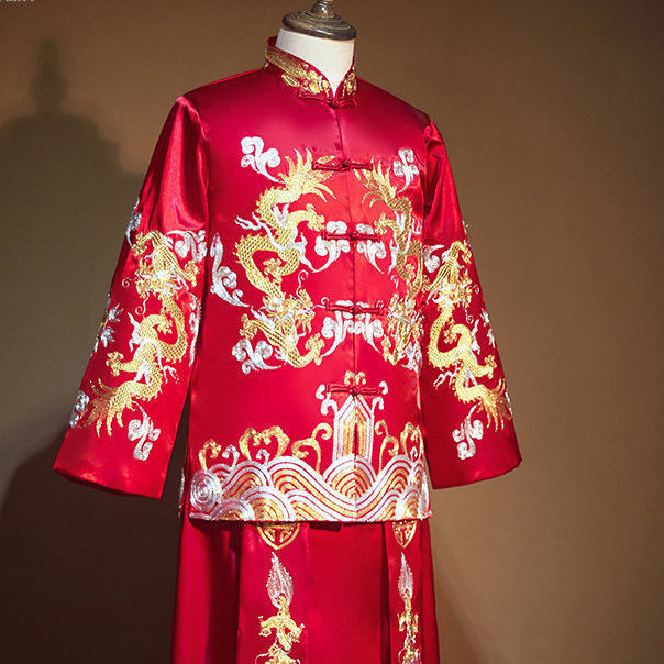 Xiuhe Clothing Men's Wedding Kiss Clothing Toast Clothing Groom Chinese ...