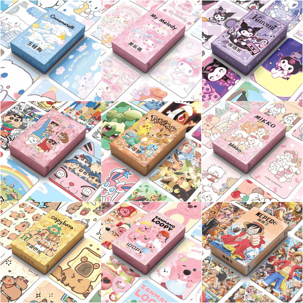 50pcs/box Sanrio Pokemon Loopy Photocard Anime Laser Lomo Cards ...