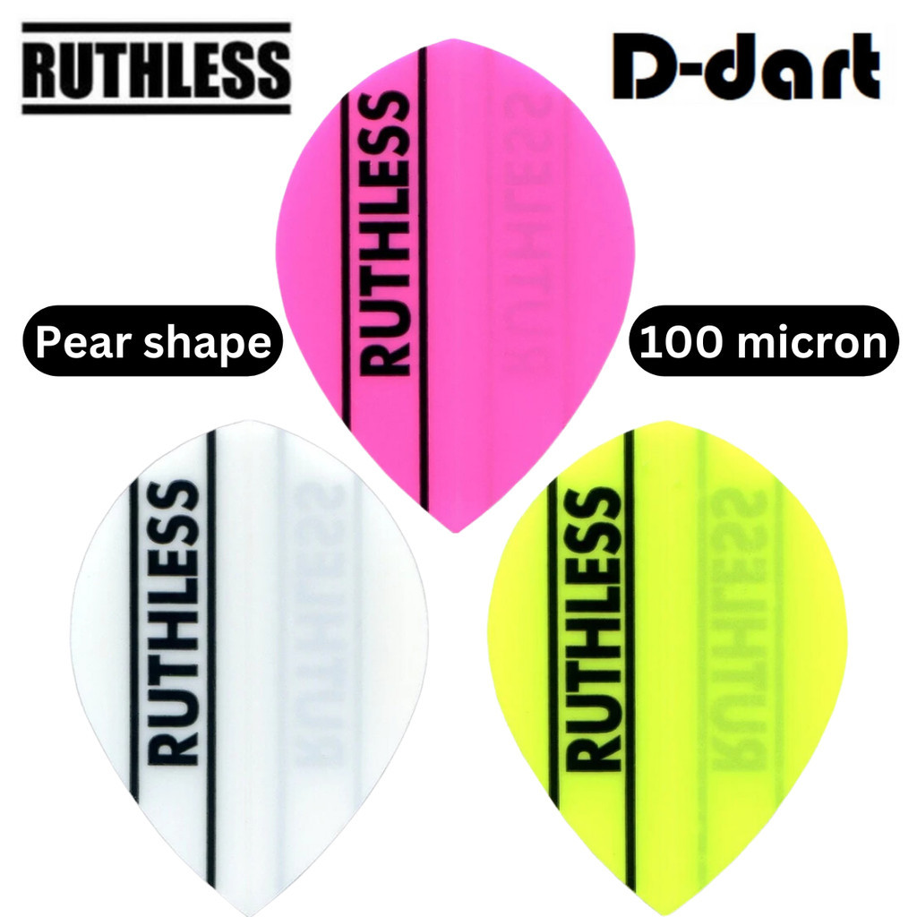 RUTHLESS DART FLIGHT - PEAR 100 Micron Solid Panel Darts Flight 3Pcs ...