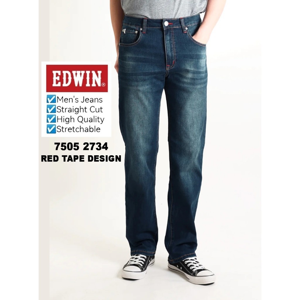ORIGINAL EDWIN JEANS 505 (7505 2734) (STRAIGHT CUT) RED TAG DESIGN ...