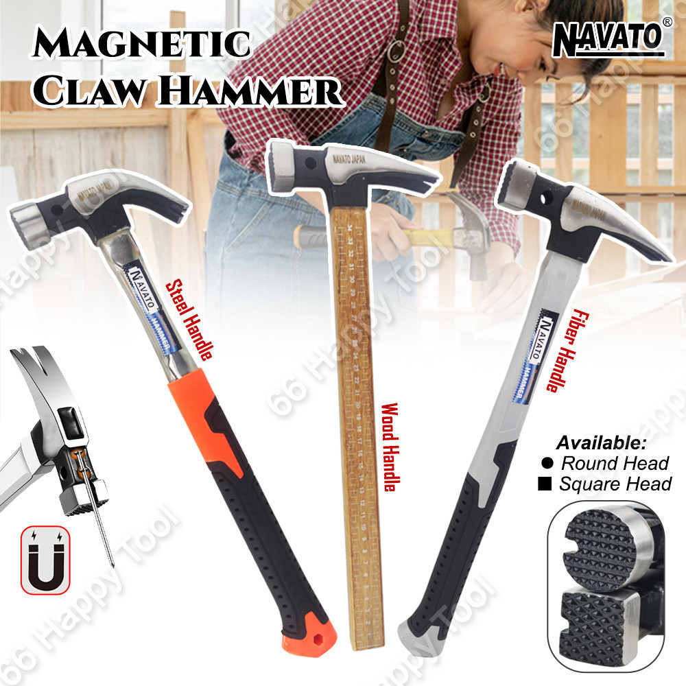 13oz Magnetic Claw Hammer Nail Stainless Steel Fiber Wood Handle ...