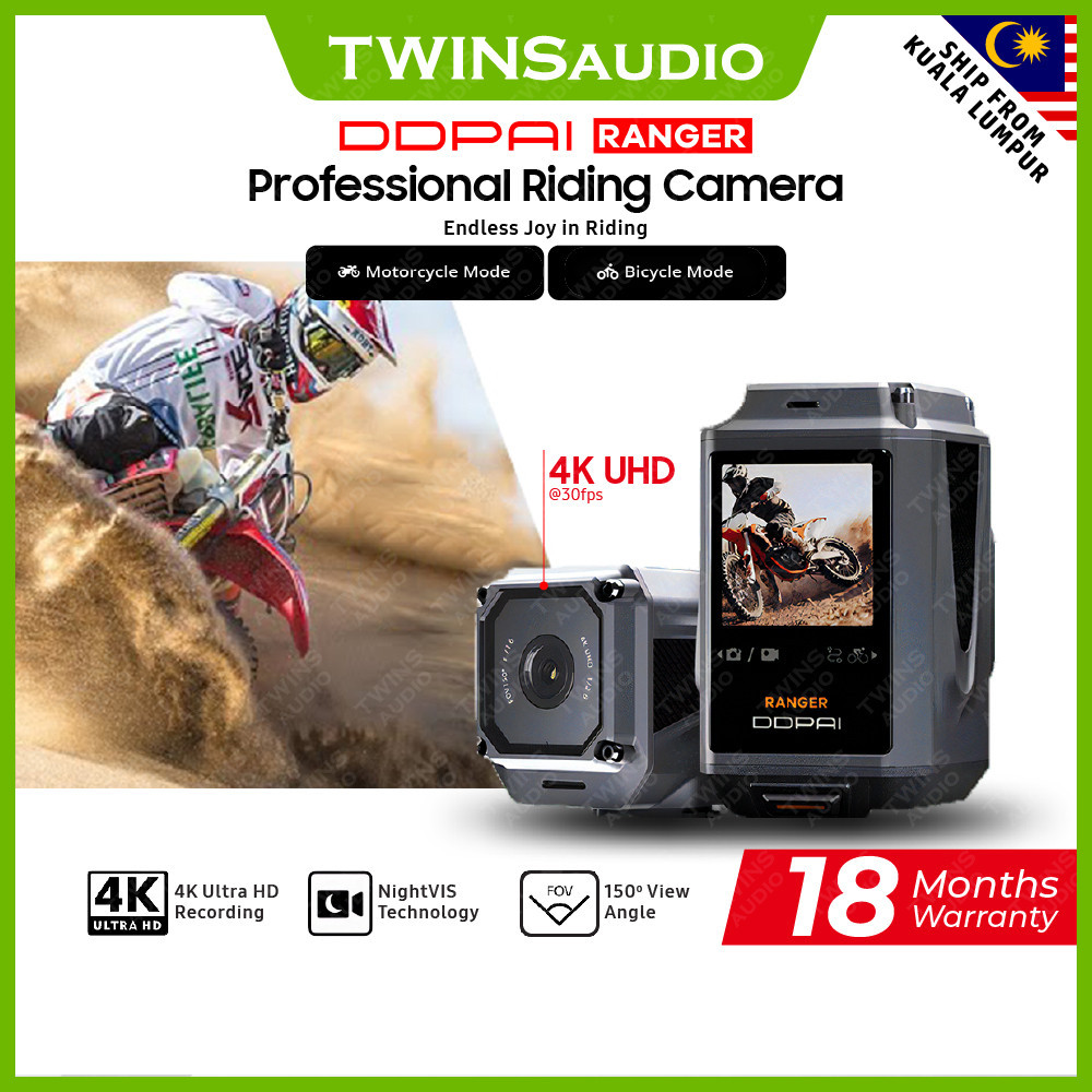 DDPAI Ranger 4K UHD Professional Riding Cameran Triple Intelligent ...