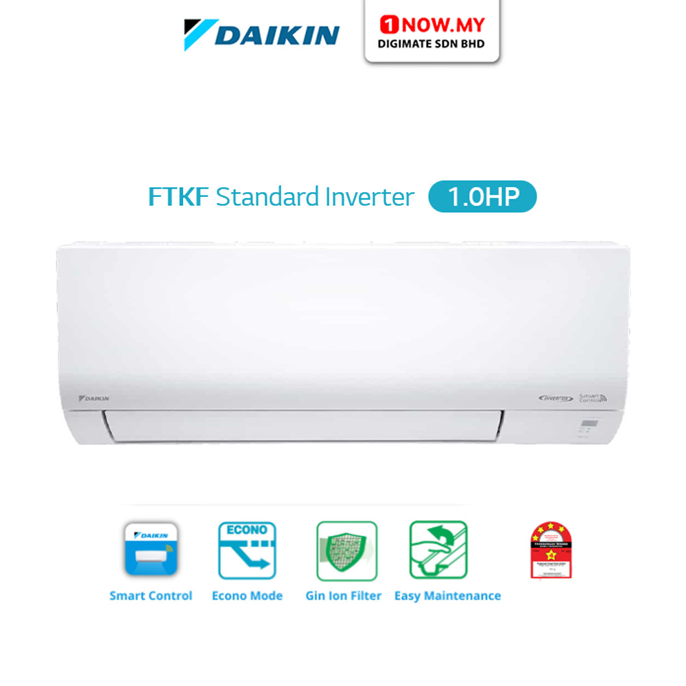 DAIKIN 1HP Inverter Air Conditioner FTKF25C / RKF25C | FTKFC WiFi Wall Mount Penghawa Dingin 冷气机 ...