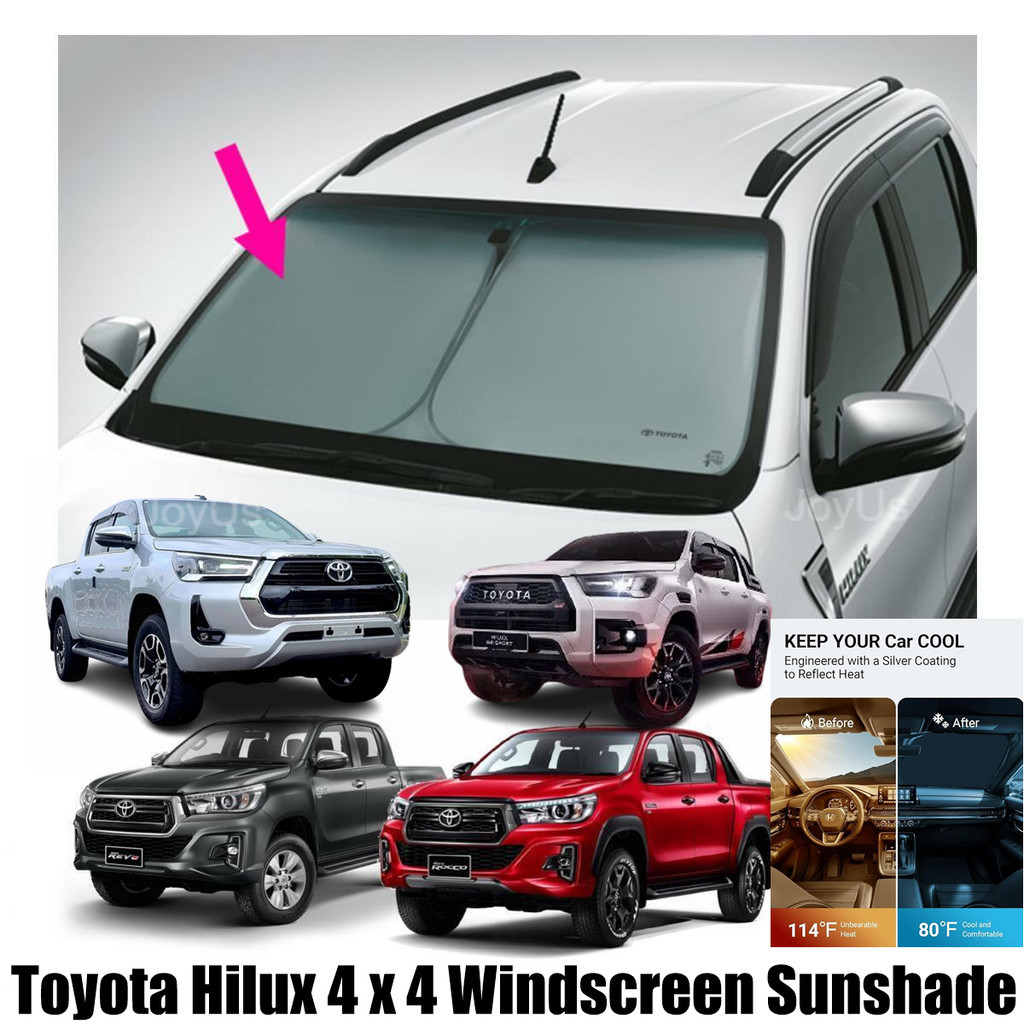 Toyota Hilux Revo Rogue GR Sport Vigo (2017-2025) Custom Fit Windscreen ...