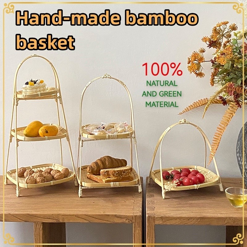 Hand-made bamboo basket bamboo tray bamboo basket decoration plate ...