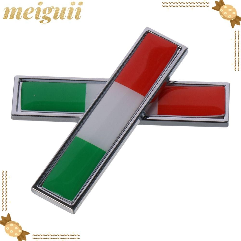 Meiguii 2 Pcs Italian Italy Flag Emblem 2 28x0 55in Green White Red