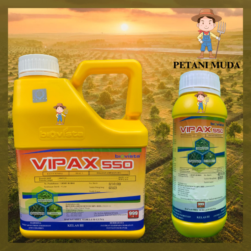 [ORIGINAL] 1L & 4L VIPAX 550 BIOVISTA (Ametryn 50%) Racun Susu/Sambau ...