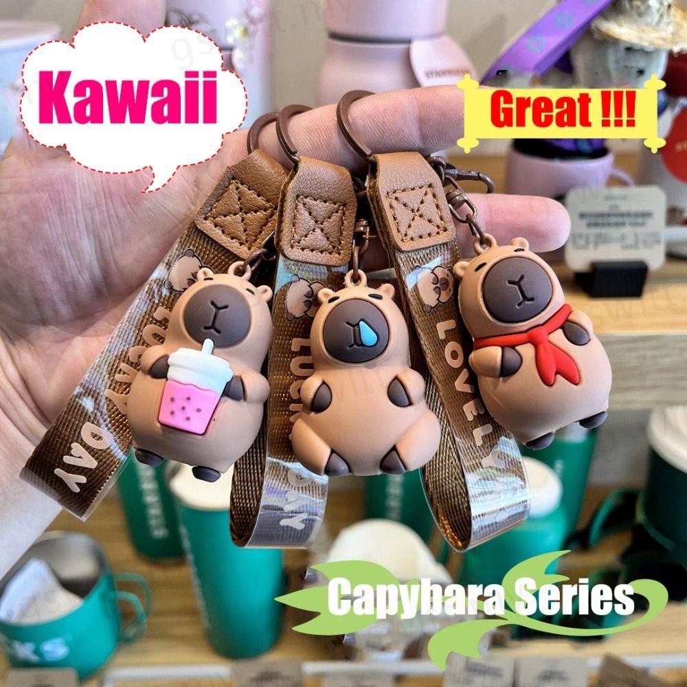 GSWLTT Capybara Keychain, Cartoon Capybara Runny Nose Key Chain, Kawaii ...