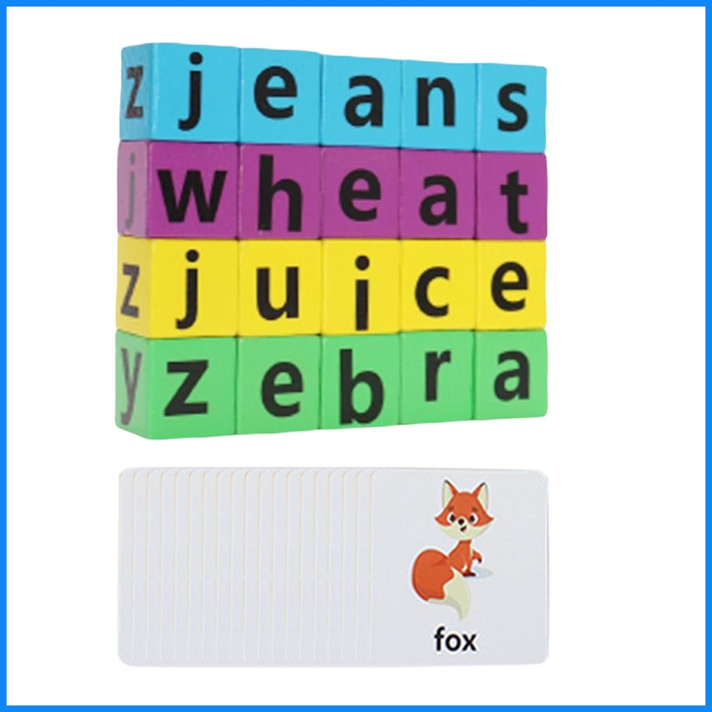 Spelling Blocks for Kids Wooden Spelling Blocks for Children Cute ...