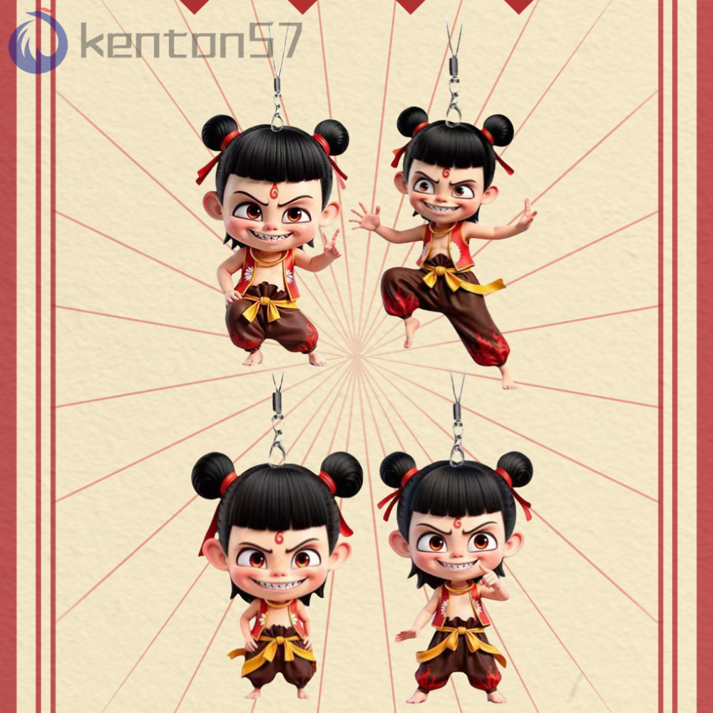 KENTON Anime Ne Zha 2 Keychain, Acrylic Cute Ne Zha Pendant, Creative ...