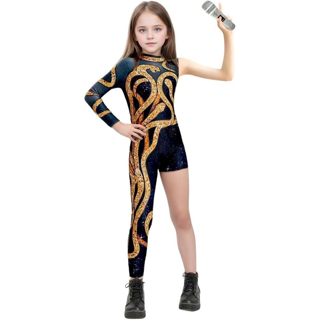Tambahan dengan Pure Supports Advanced Girls Sparkly Jumpsuit Kostum ...
