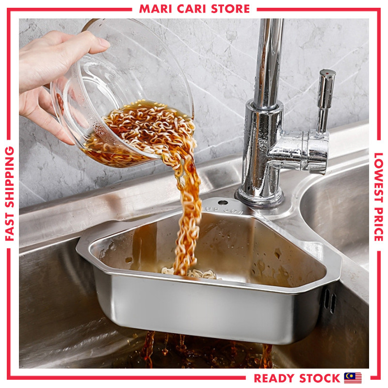Penapis Sisa Makanan Stainless Steel Kitchen Sink Filter Sink Drain ...