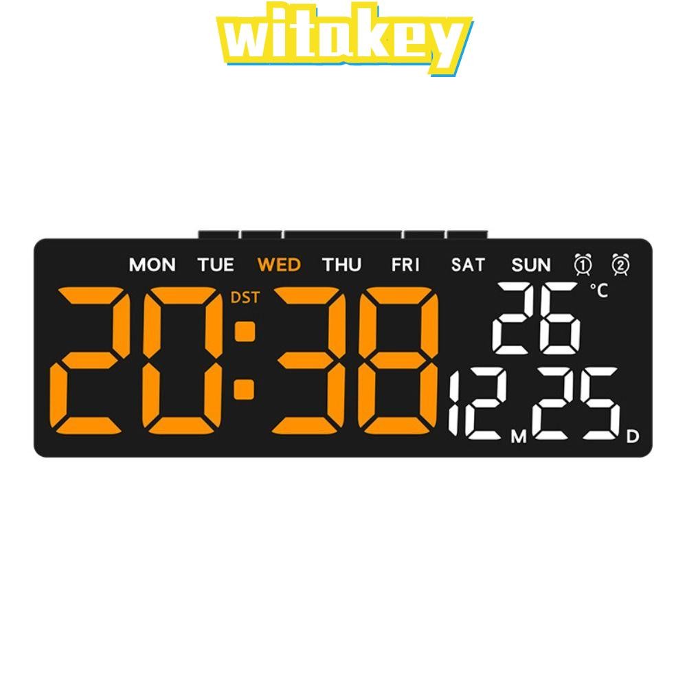WITAKEY Electronic Wall Clock, Wall-mounted Temperature Digital LED ...