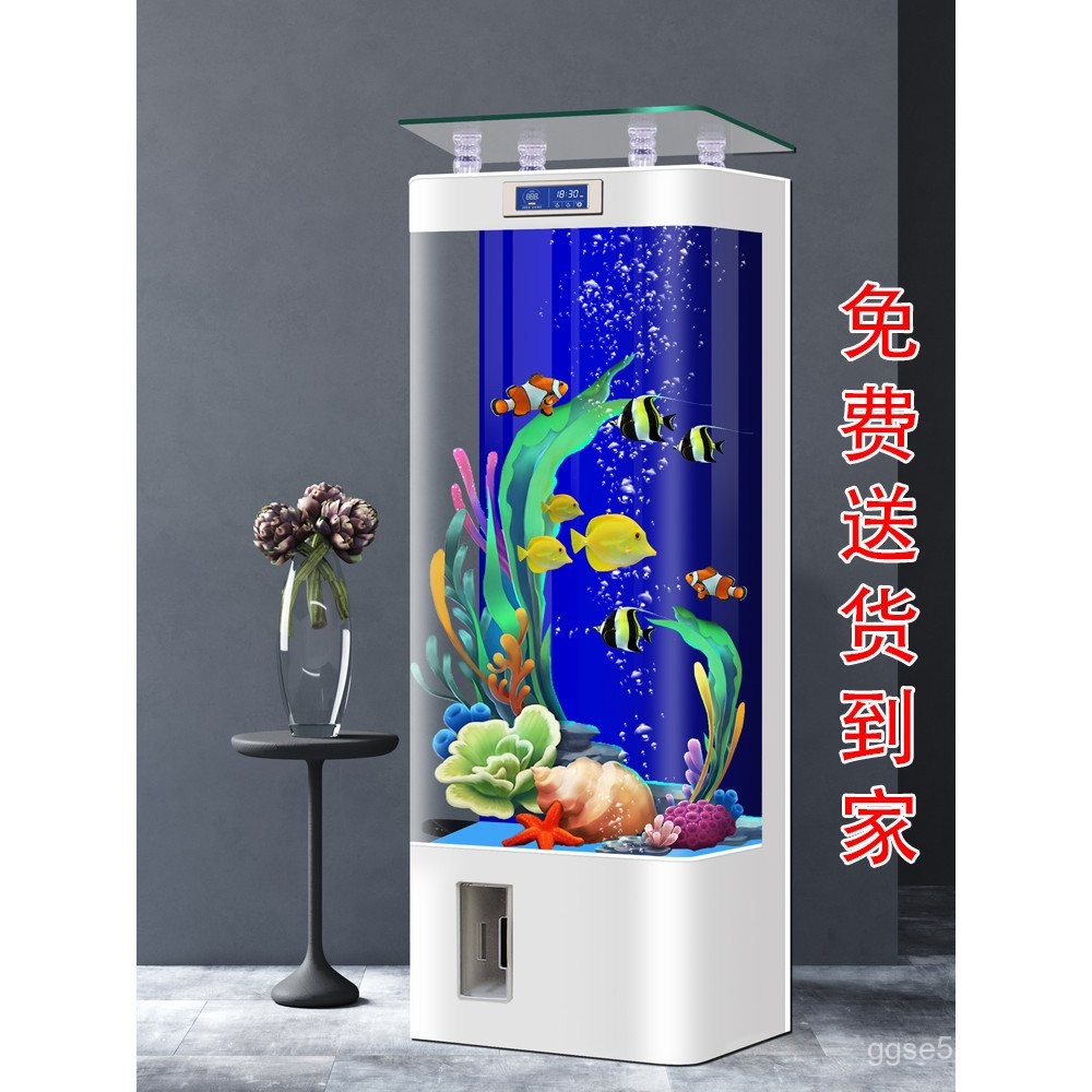 2024 New Style One-Piece Fish Tank Living Room Vertical TV Cabinet ...