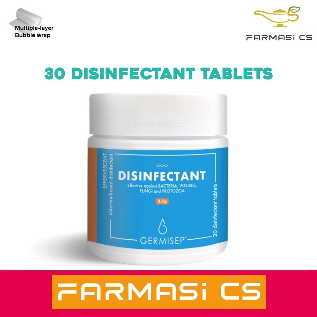 Hovid Germisep Effervescent Chlorine based Disinfectant 2.5g NaDCC x 30 ...